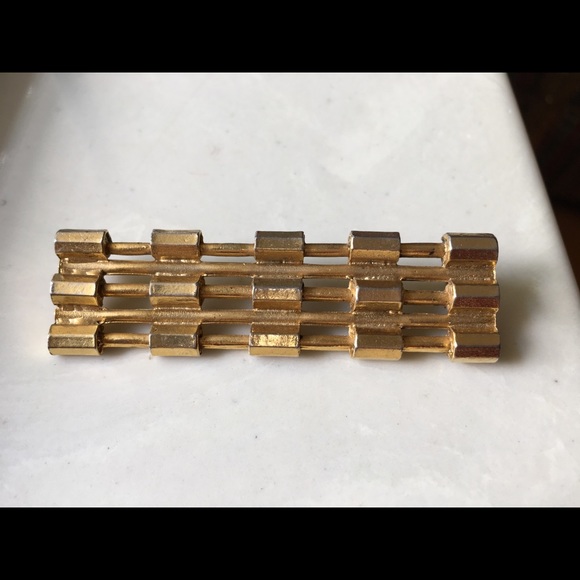 Vintage | Jewelry | Vintage Large Rectangular Gold Bar Pin | Poshmark